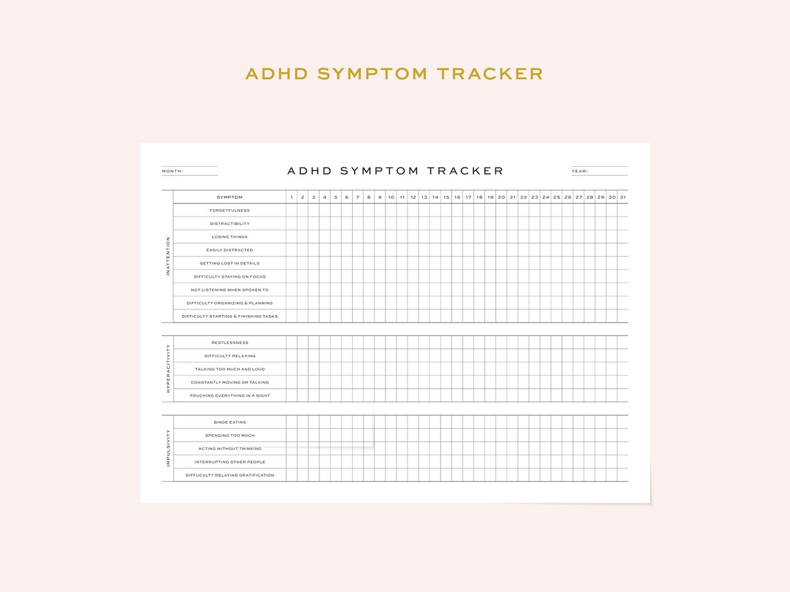 Printable ADHD Trackers for Adults Fillable Daily / Monthly - Etsy
