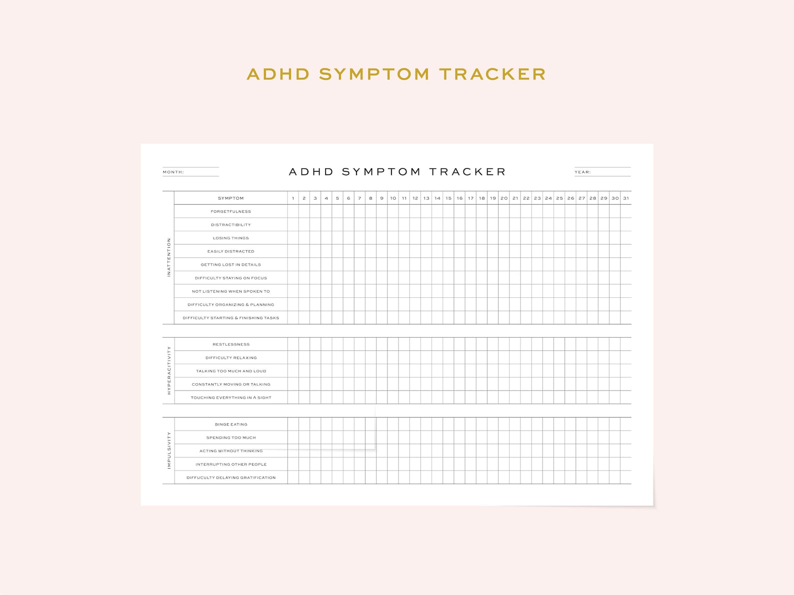 Printable ADHD Trackers for Adults Fillable Daily / Monthly - Etsy