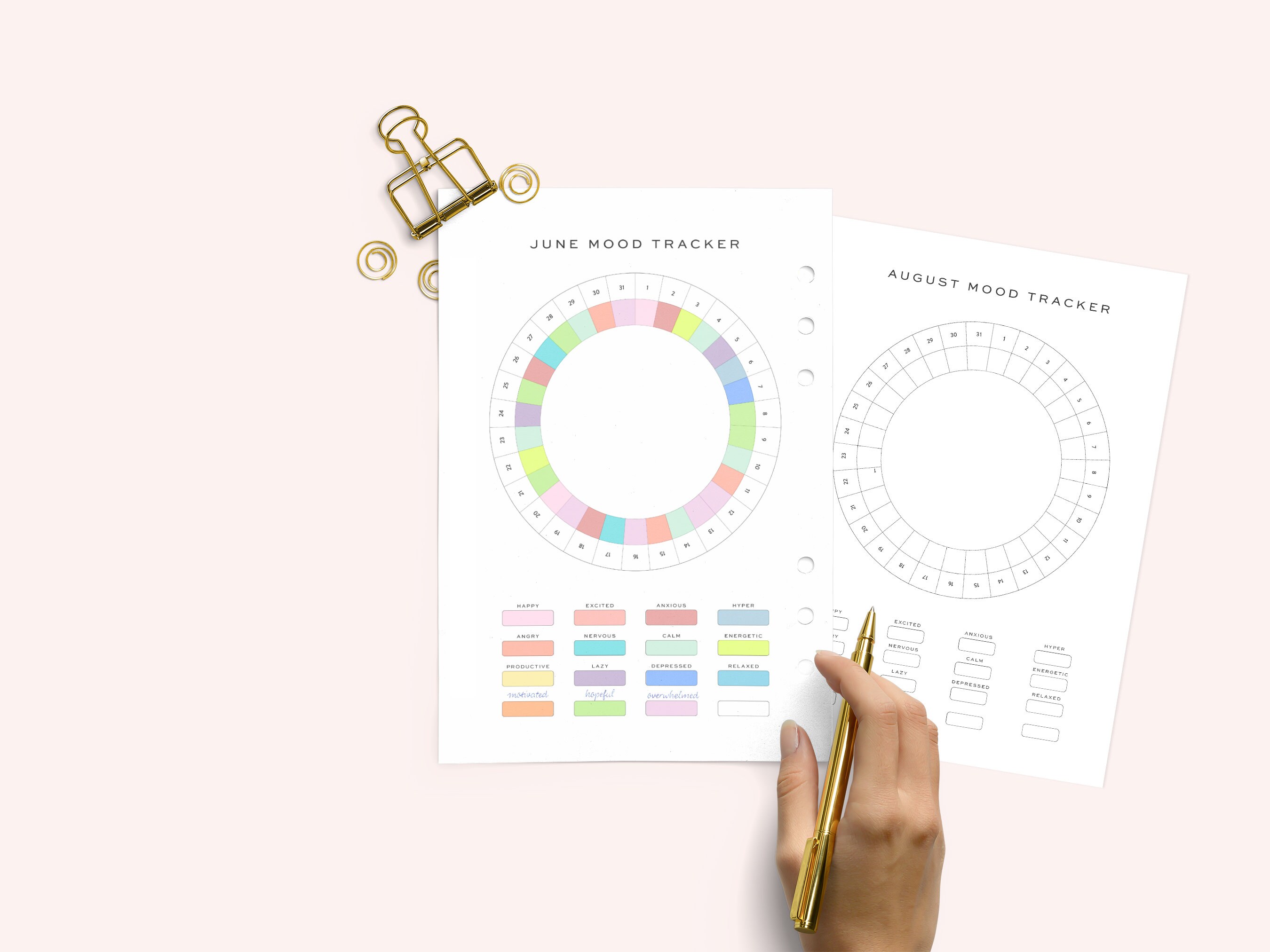 Printable Mood Tracker 12 Months Mood Tracker Planner 5 - Etsy UK