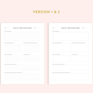 Printable Daily Reflection Fillable Daily Review Template | Etsy