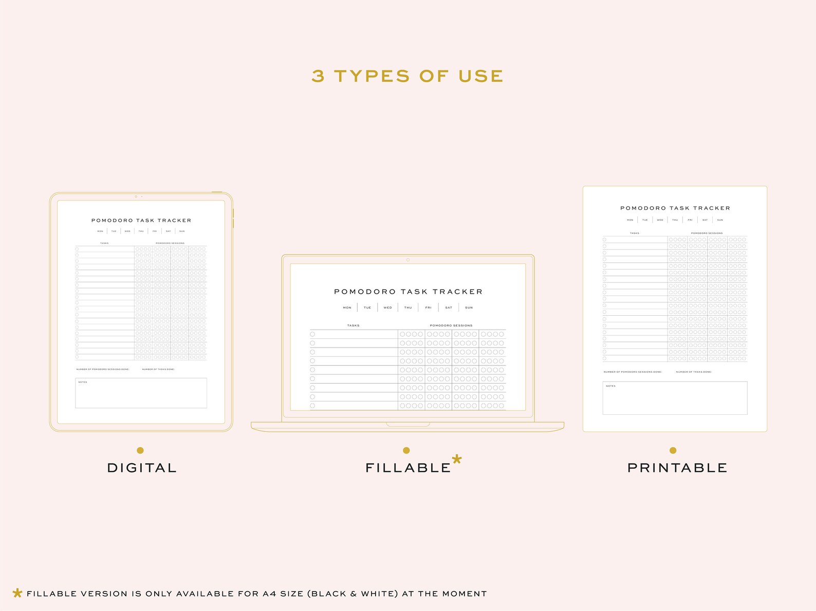 Printable Pomodoro Task Tracker Fillable Pomodoro Work and - Etsy