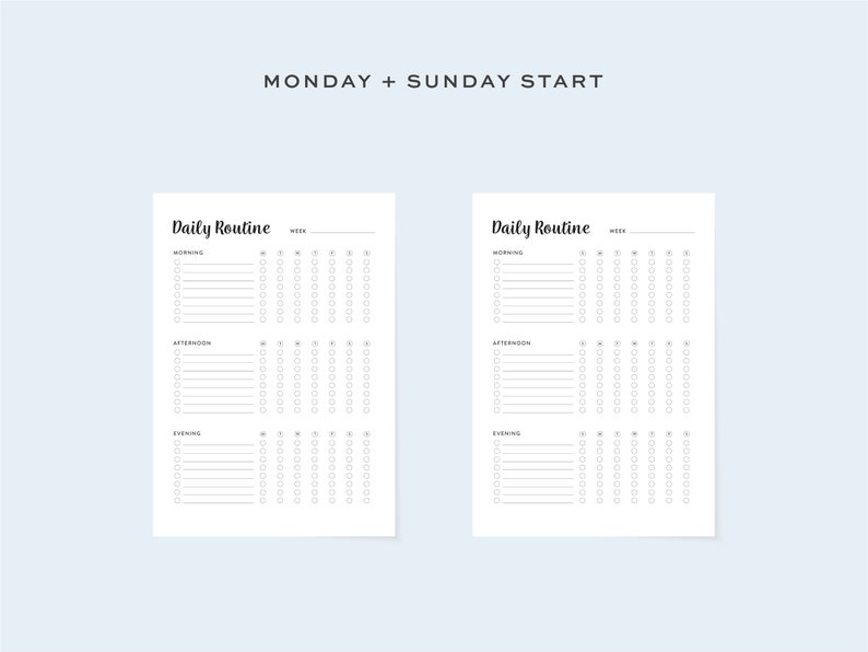 Printable Daily Routine Tracker Fillable Daily Planner - Etsy UK