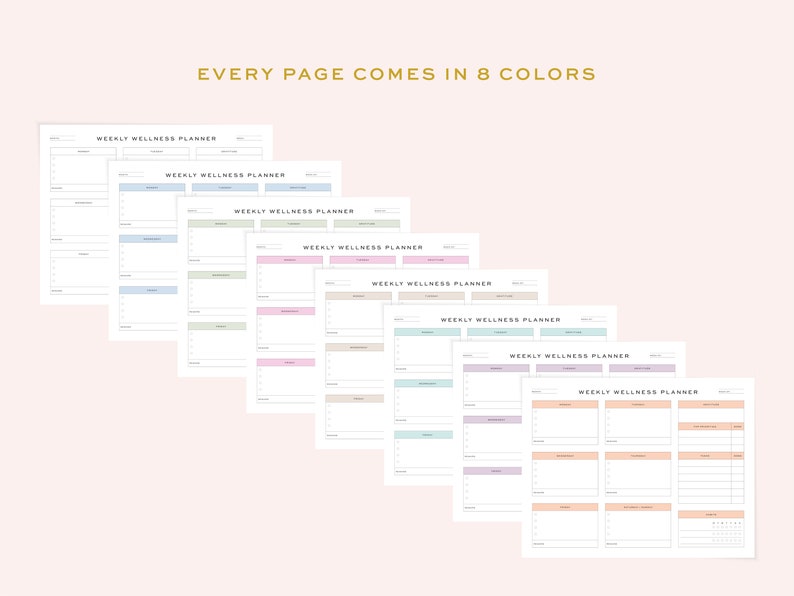 Printable Weekly Wellness Planner Fillable Undated Weekly - Etsy