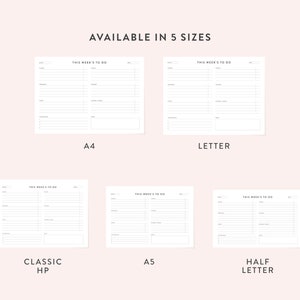 Printable Weekly to Do List, Fillable, Undated, To-do Task List | 5 ...