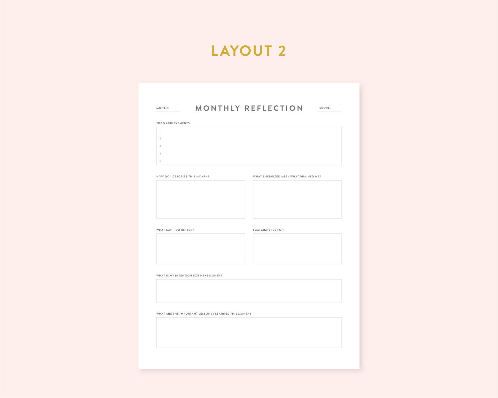 Printable Monthly Reflection Fillable Monthly Review | Etsy Canada