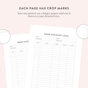 Printable Bank Account Logs, Fillable Bank Balance Sheet, Bank Account ...