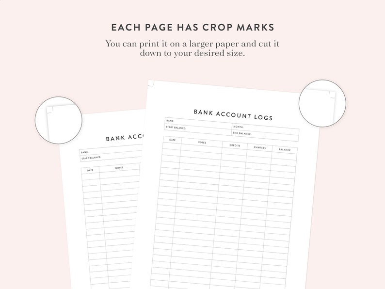 Printable Bank Account Logs, Fillable Bank Balance Sheet, Bank Account ...