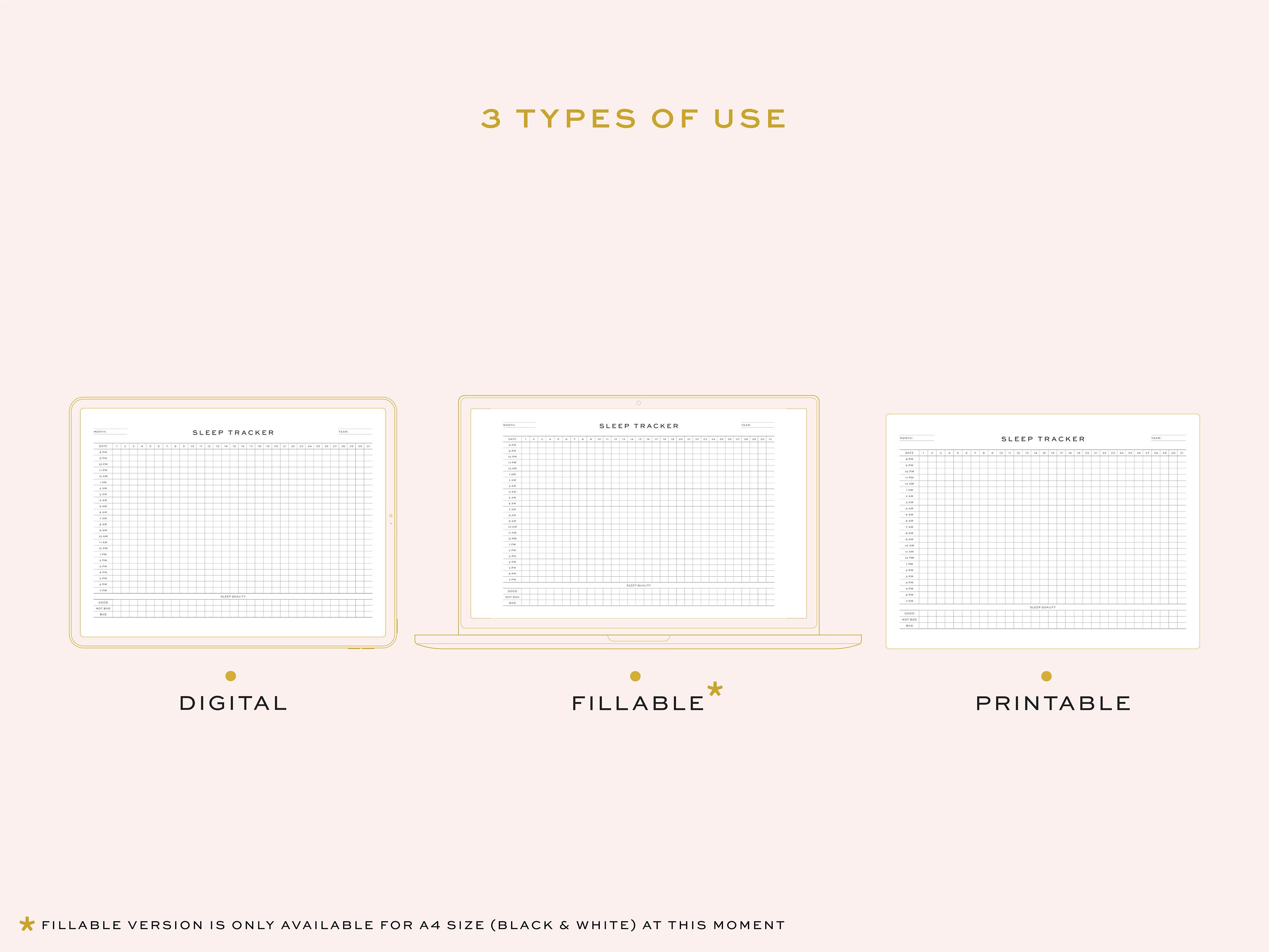 Printable Sleep Tracker Fillable Monthly Undated Sleep - Etsy UK