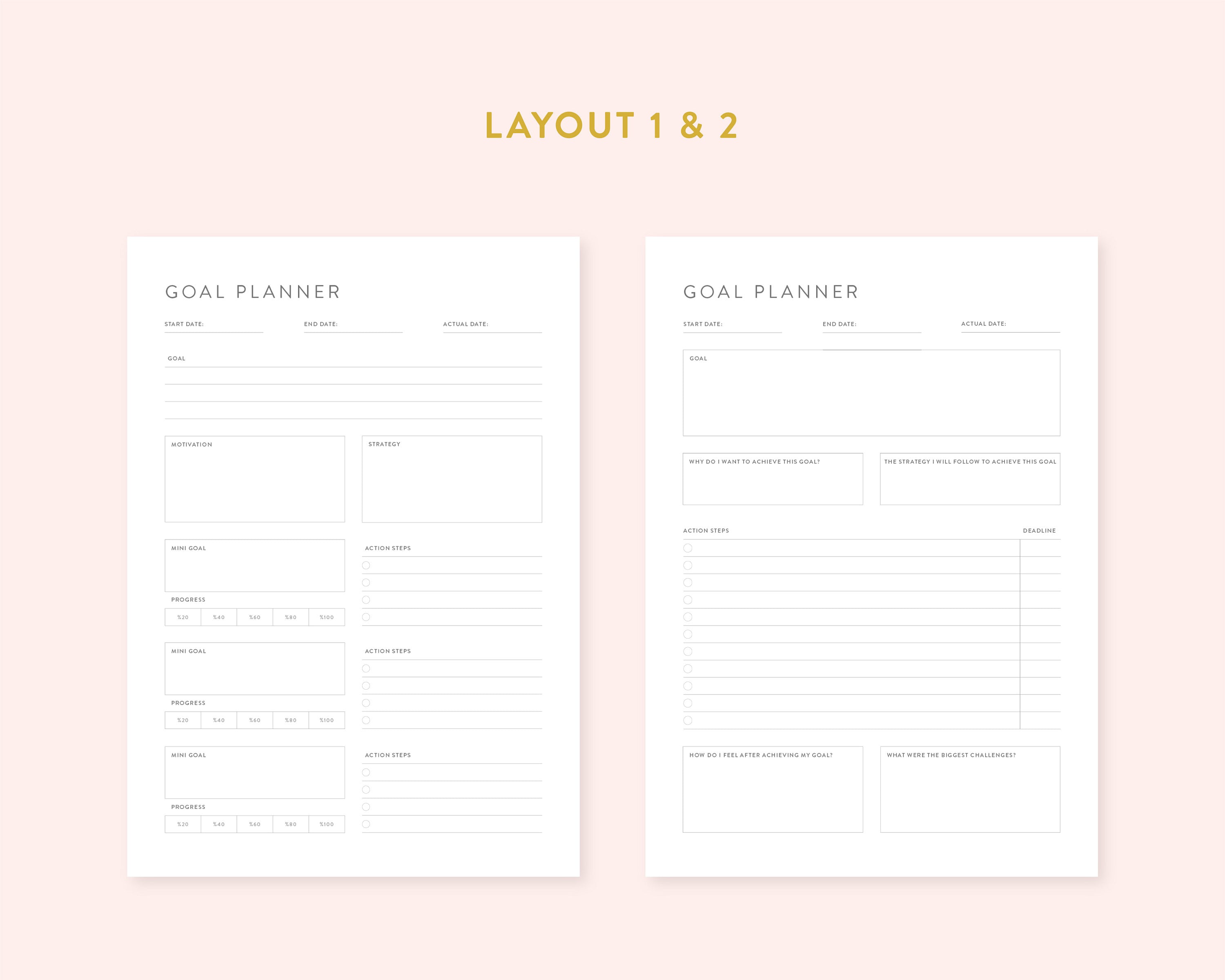 Printable Goal Planner Fillable Personal Goal Planner 2 | Etsy UK