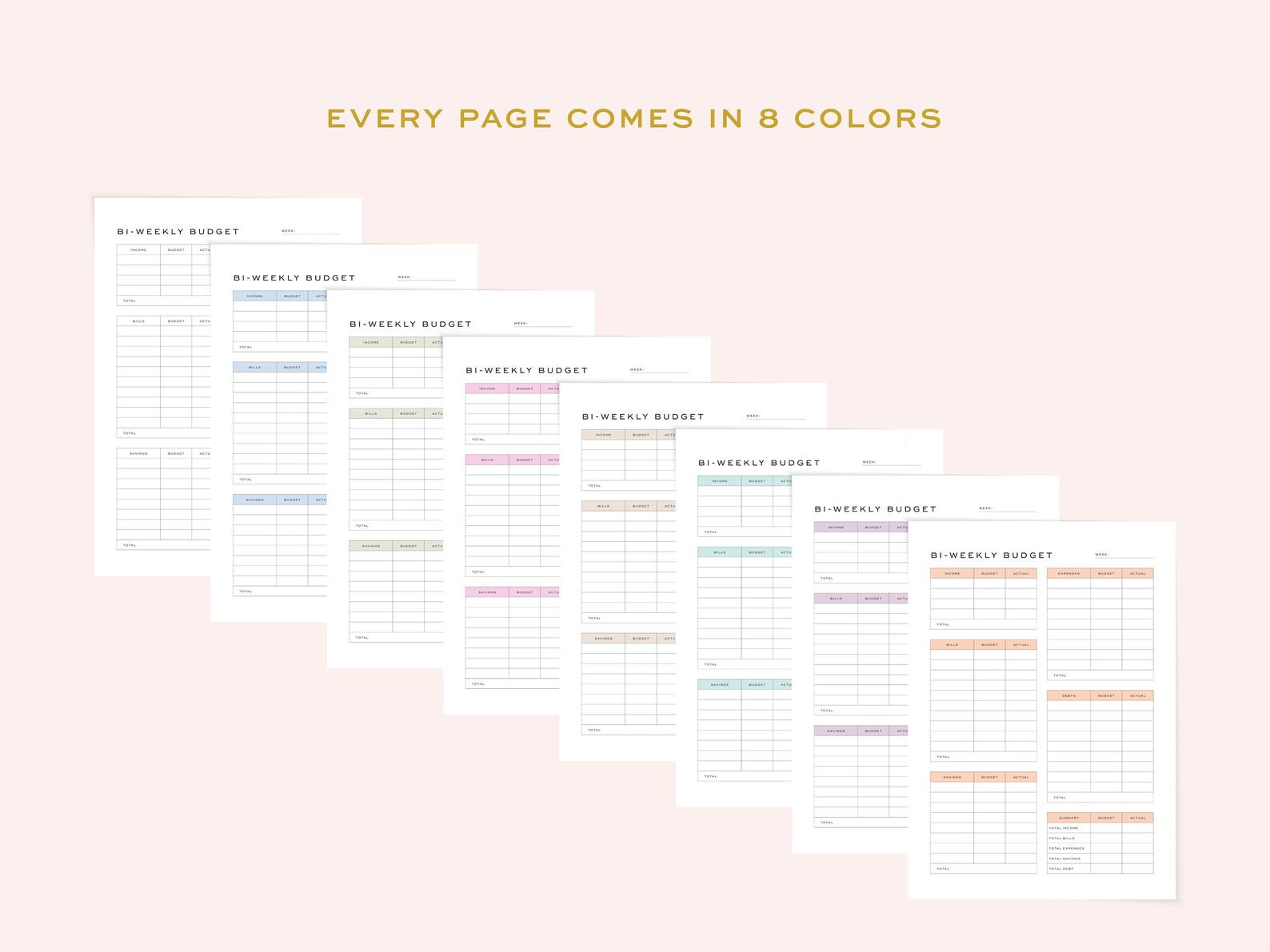 Printable Bi-weekly Budget Planner Fillable Undated - Etsy