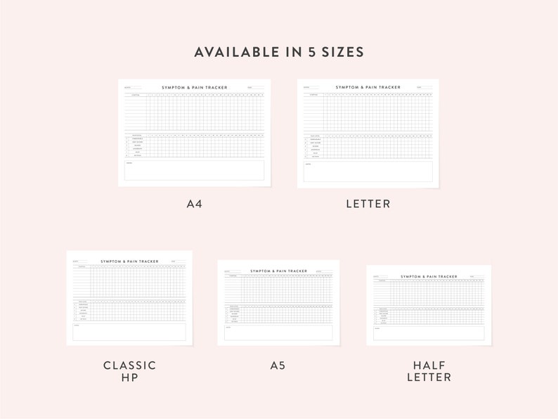 Printable Symptom and Pain Tracker Monthly Pain Level - Etsy UK