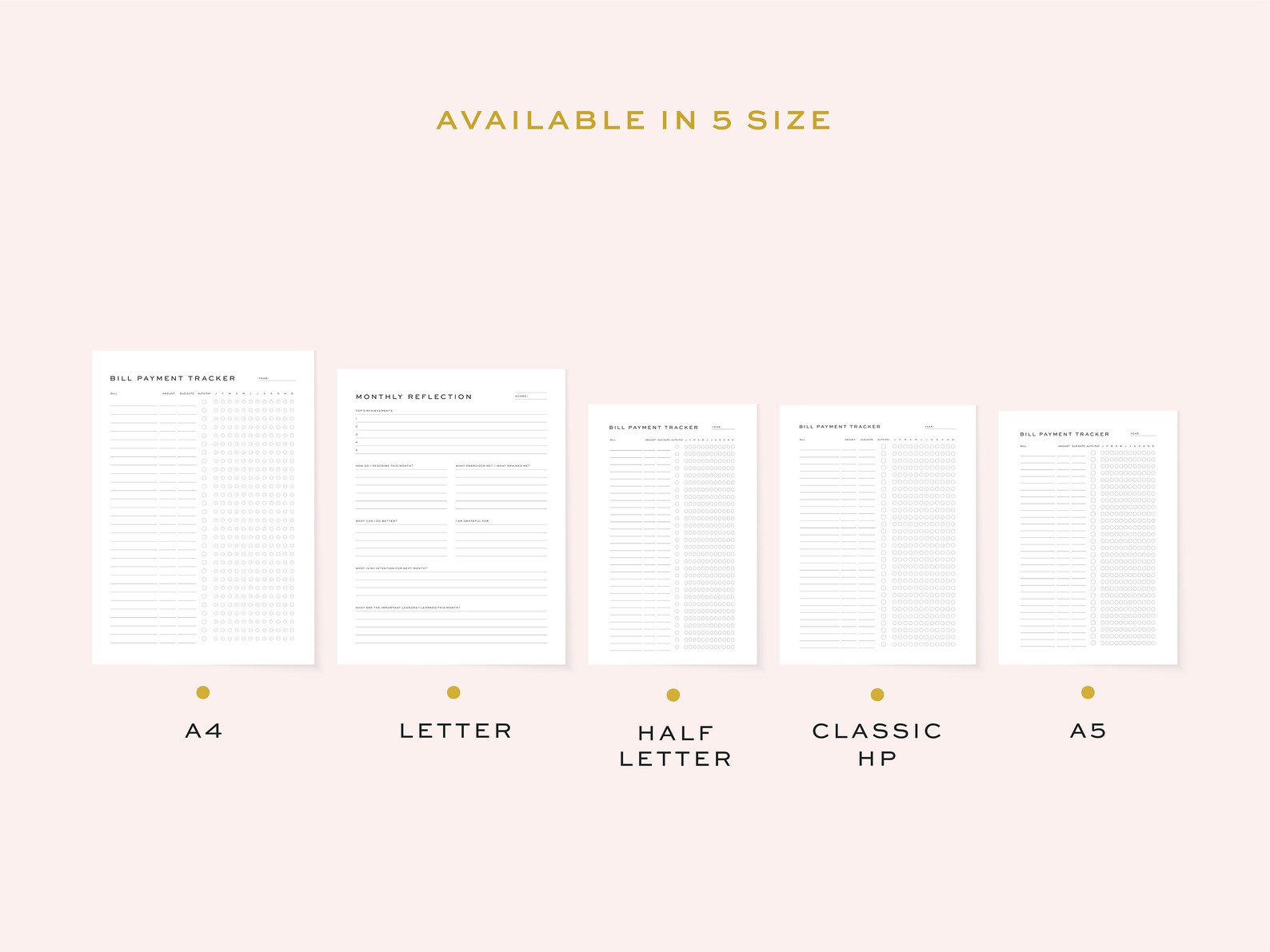 Printable Bill Payment Tracker, Vertical, Yearly / Monthly (annual ...