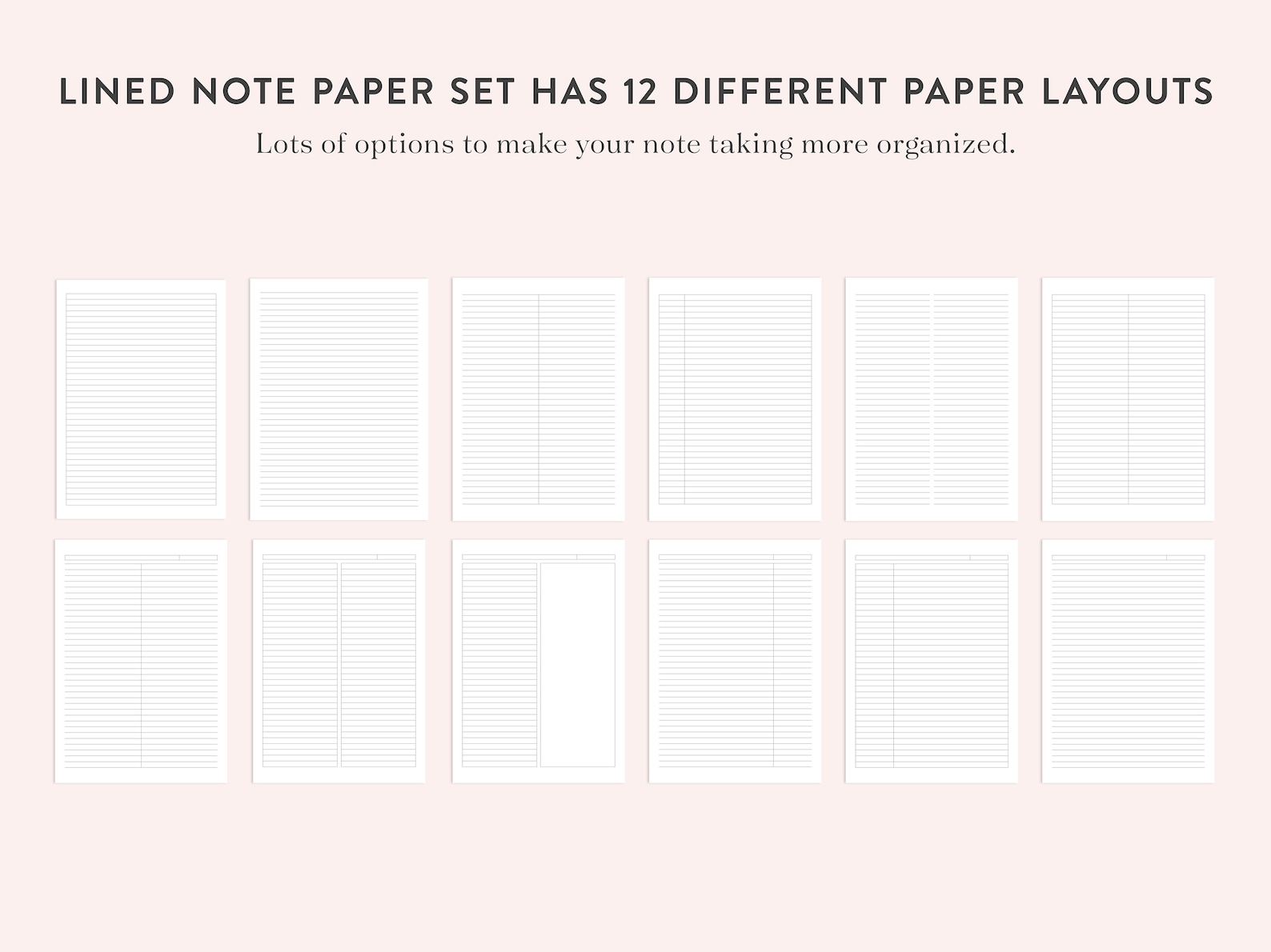 Printable Note Taking Bundle, Ruled / Lined Paper, Cornell Notes ...