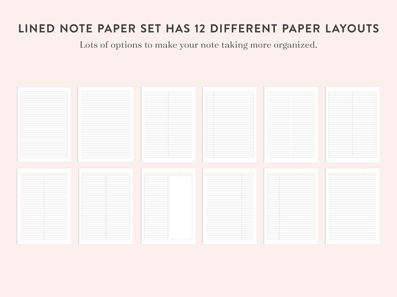 Printable Note Taking Bundle Ruled / Lined Paper Cornell - Etsy