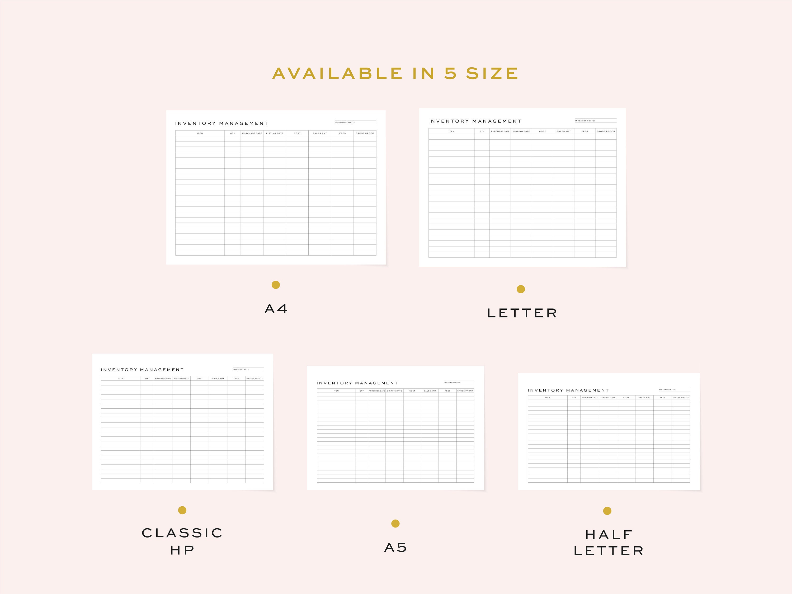Printable Inventory Management Template, Small Business Tracker ...