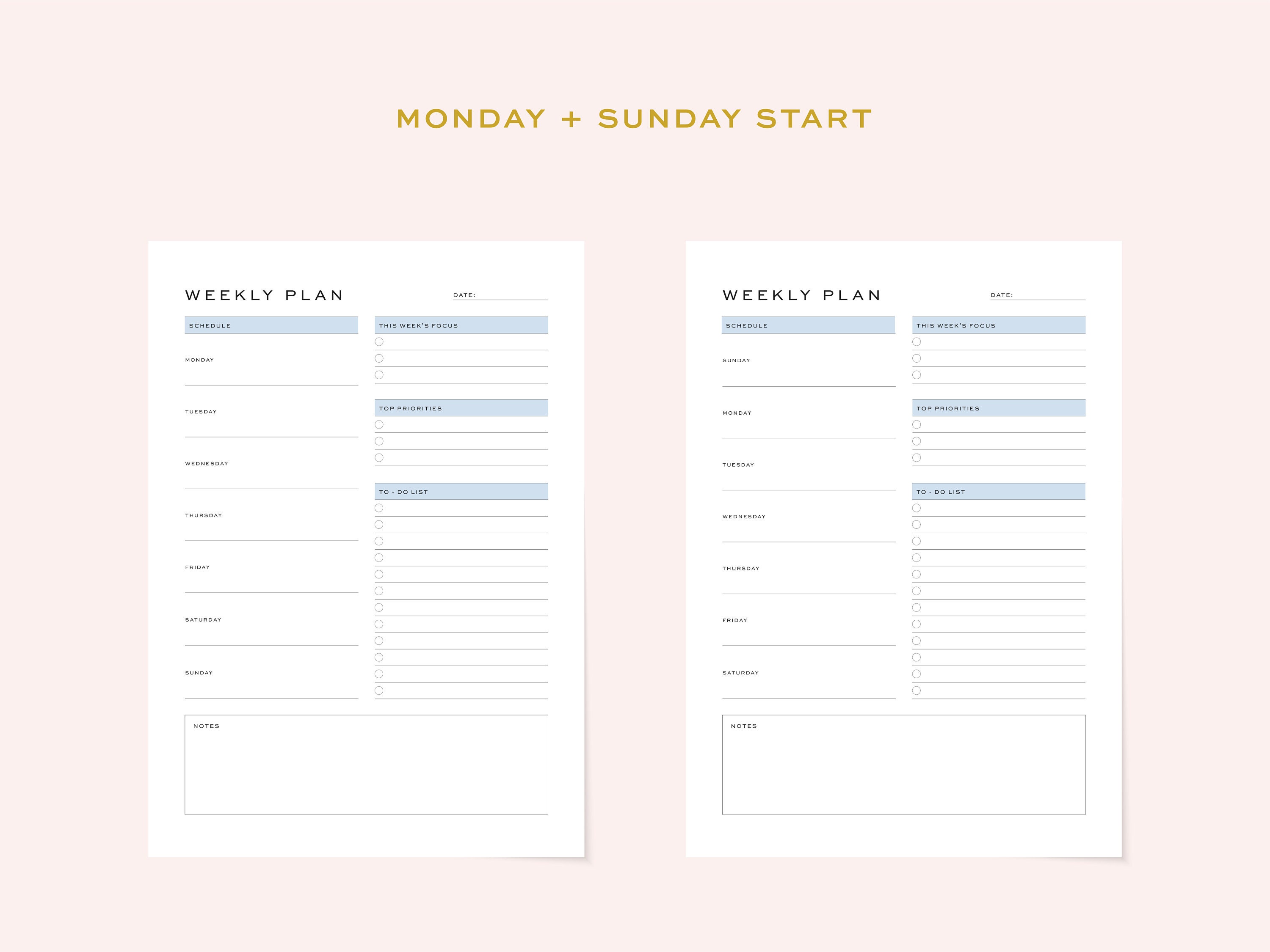 Printable Weekly Work Planner Fillable Minimal Work Planner - Etsy Canada