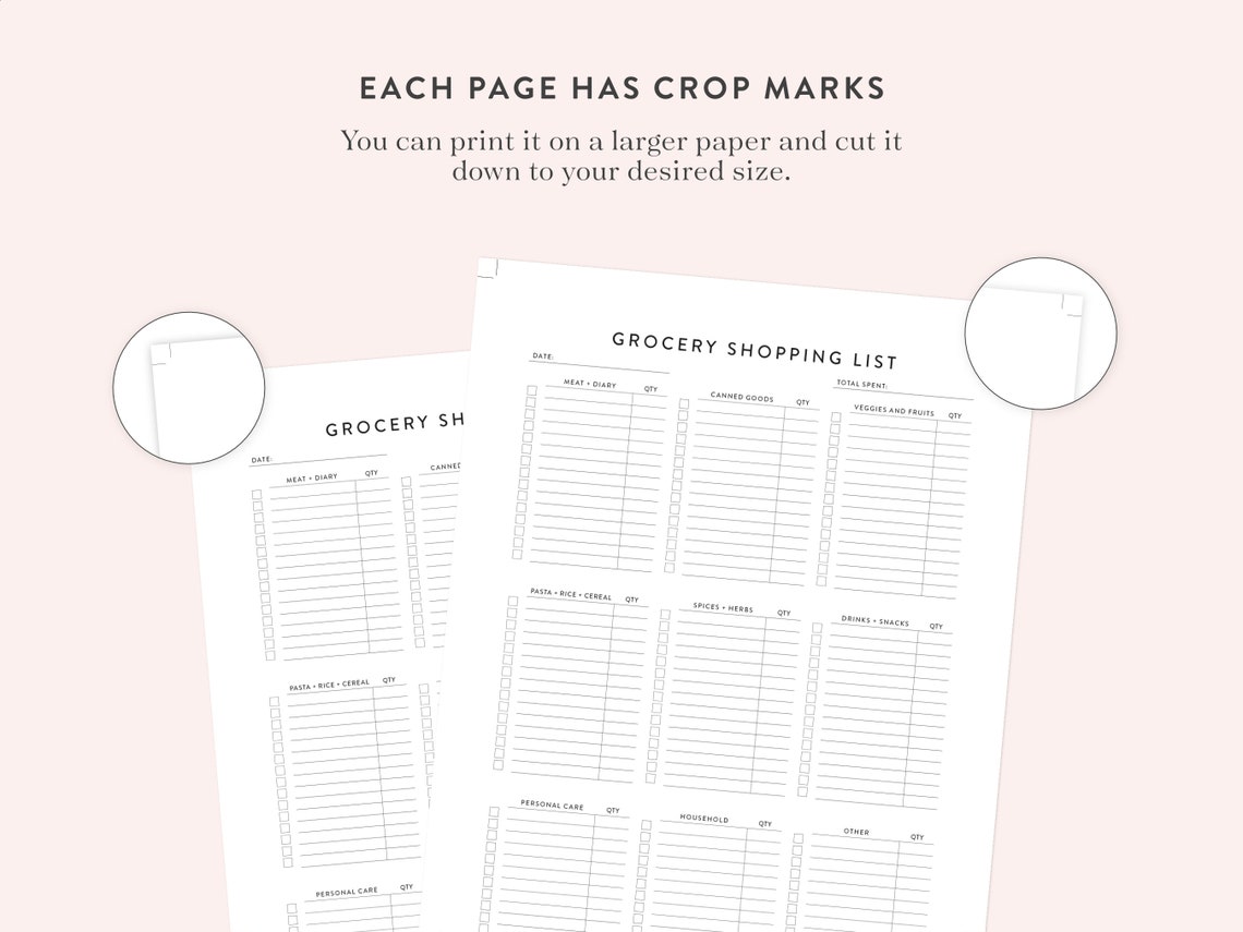 Printable Grocery Shopping List, Fillable Shopping List, Grocery ...