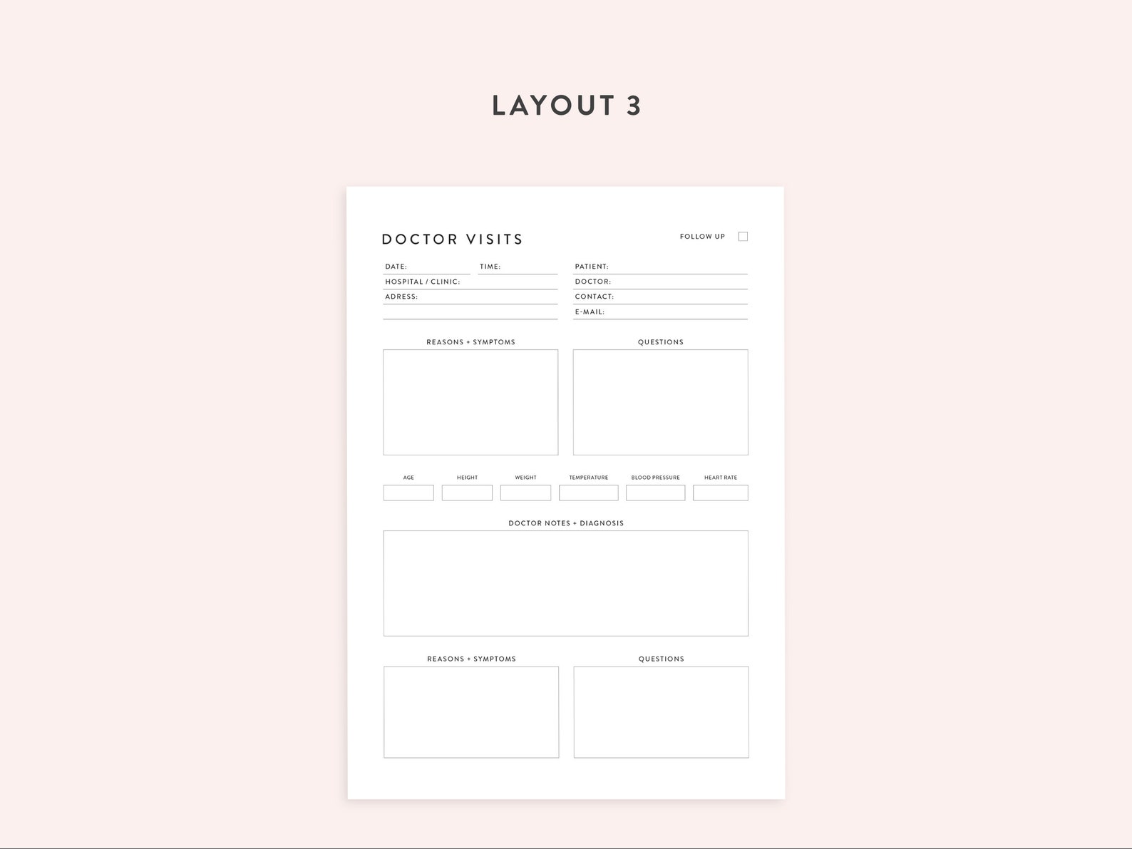 Printable Doctor Visit Notes Doctor Visit Tracker Health - Etsy