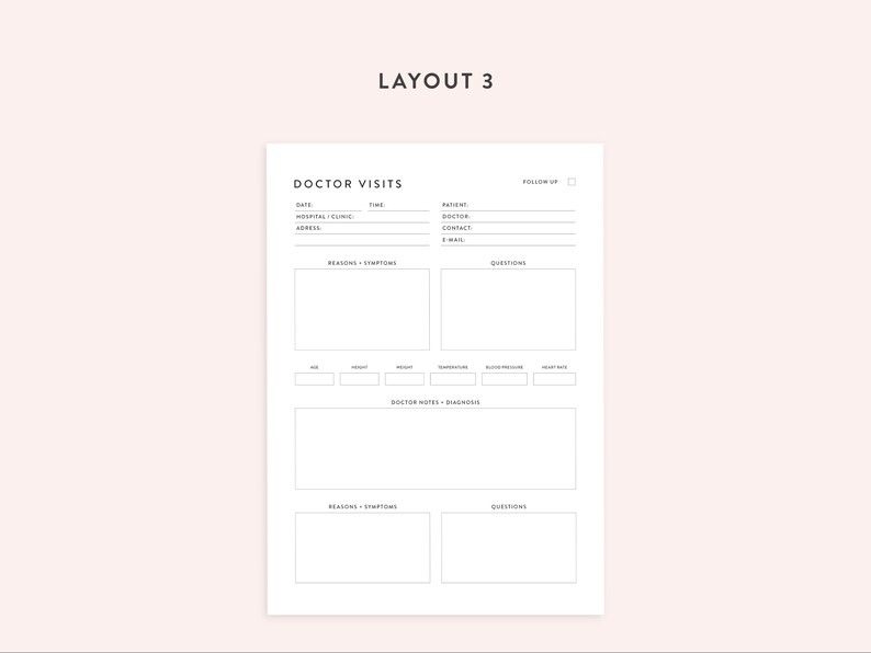 Printable Doctor Visit Notes Doctor Visit Tracker Health - Etsy