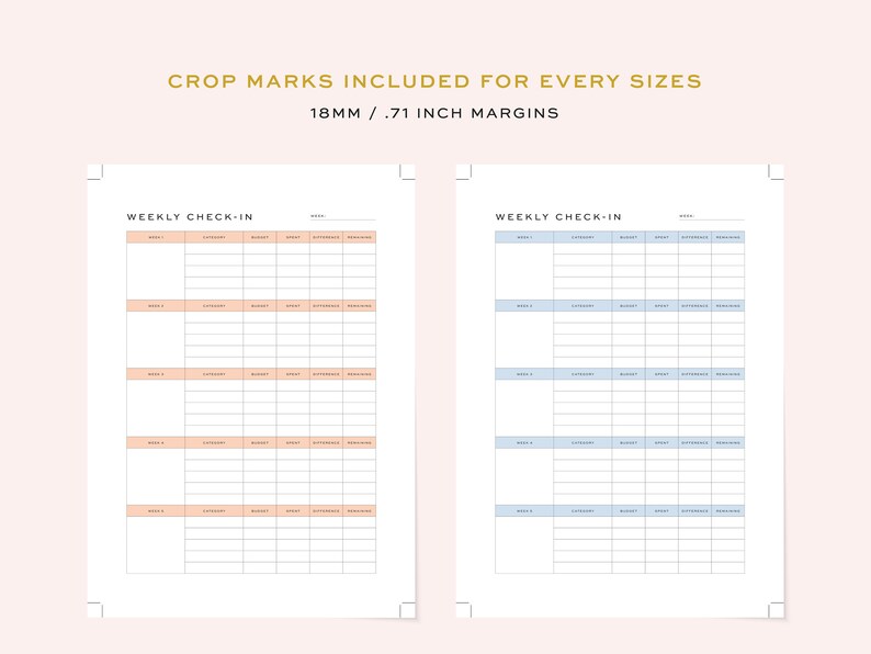 Weekly Check-in Template, Fillable Planner (digital Download) - Etsy