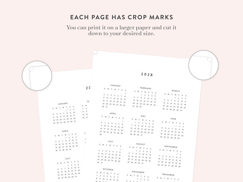 Printable 2023-2033 Yearly Calendars 2023-2033 Year Calendars, Annual ...