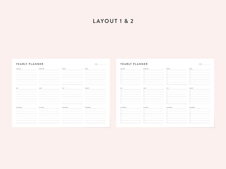 Printable Yearly Planner, Fillable | Undated Yearly Planner, Year at A ...