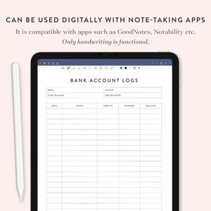Printable Bank Account Logs, Fillable Bank Balance Sheet, Bank Account ...