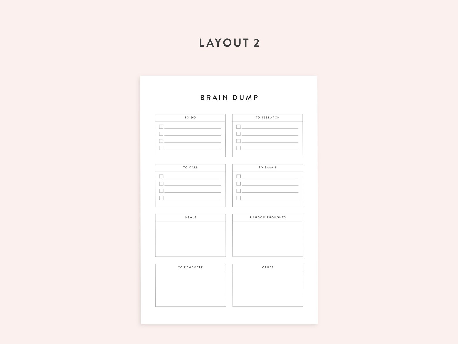 Printable Brain Dump Journal Thought Organizer Brain Dump - Etsy