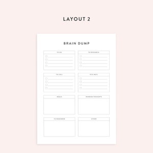 Printable Brain Dump Journal Thought Organizer Brain Dump - Etsy