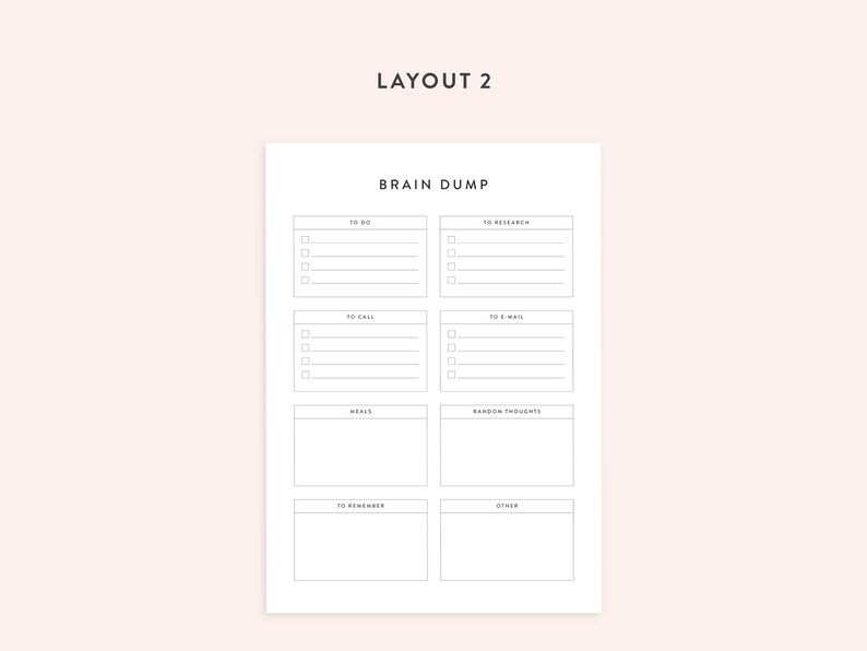 Printable Brain Dump Journal Thought Organizer Brain Dump - Etsy