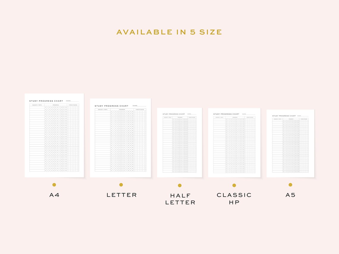 Printable Study Progress Chart Student Study Planner Study - Etsy