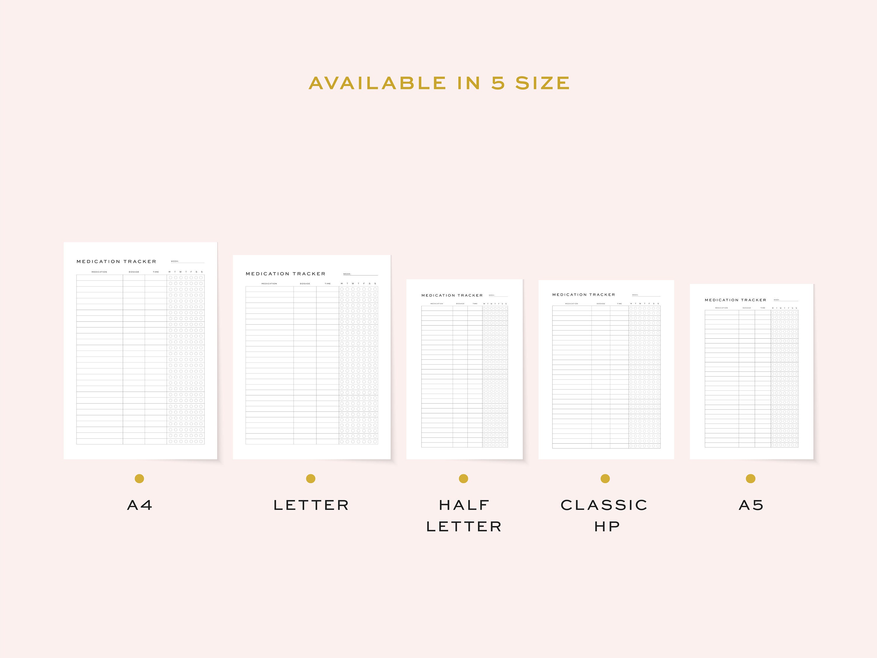 Printable Medication Tracker, Fillable | Weekly and Monthly Medication ...