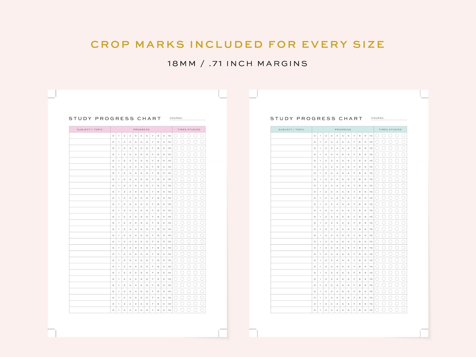 Printable Study Progress Chart, Student Study Planner, Study Progress ...