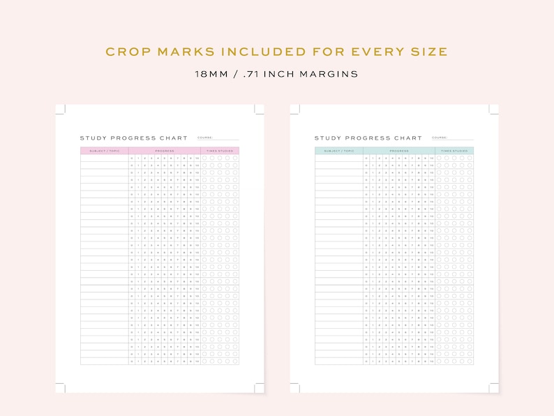Printable Study Progress Chart, Student Study Planner, Study Progress ...