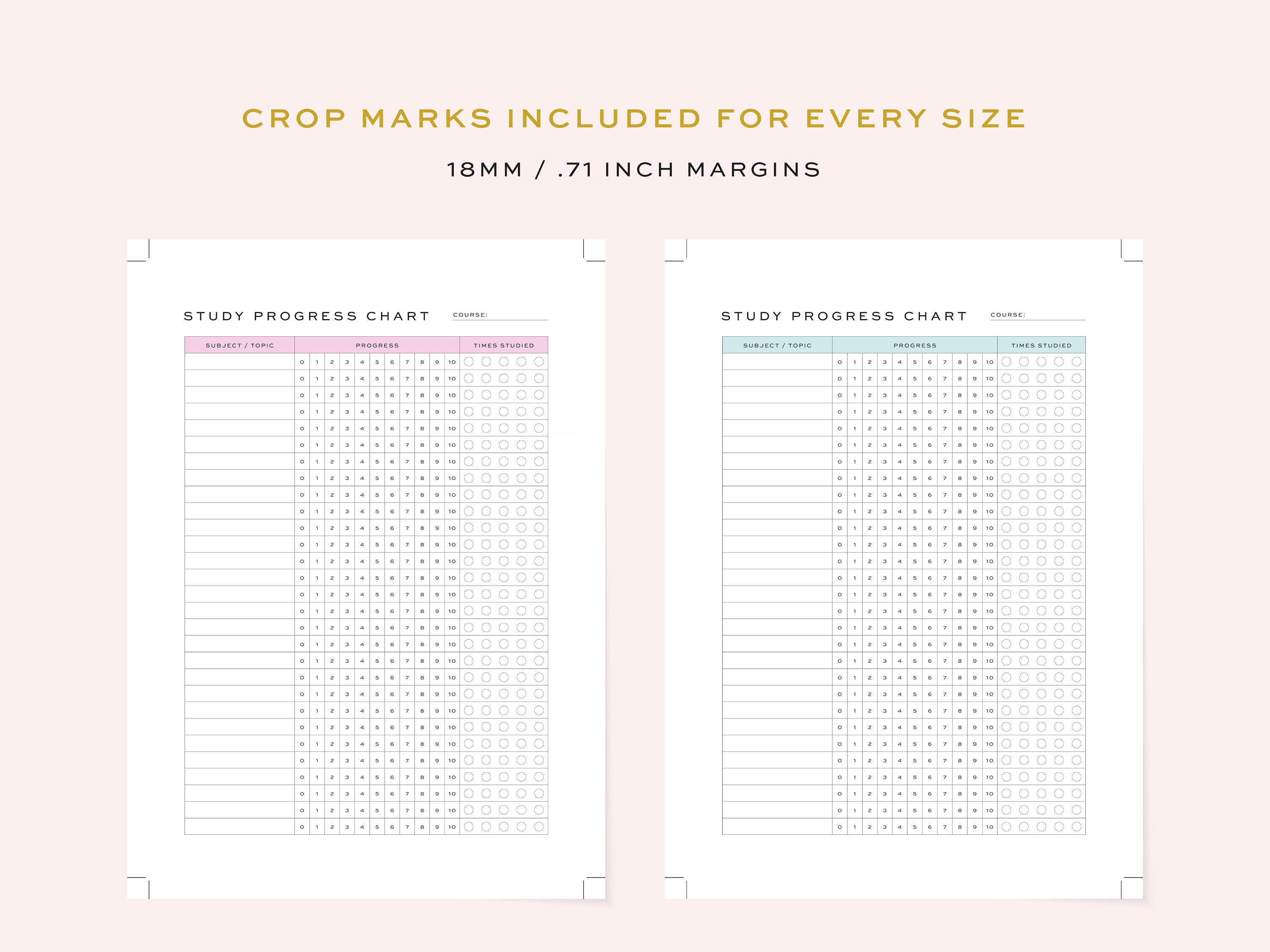 Printable Study Progress Chart, Student Study Planner, Study Progress ...