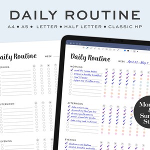 Printable Daily Routine Tracker, Fillable Daily Planner, Routine ...