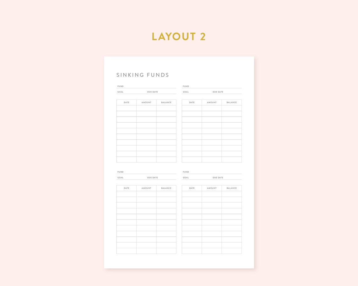 Printable Sinking Funds Tracker Fillable Sinking Funds | Etsy UK