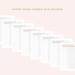 Printable Study Progress Chart, Student Study Planner, Study Progress ...