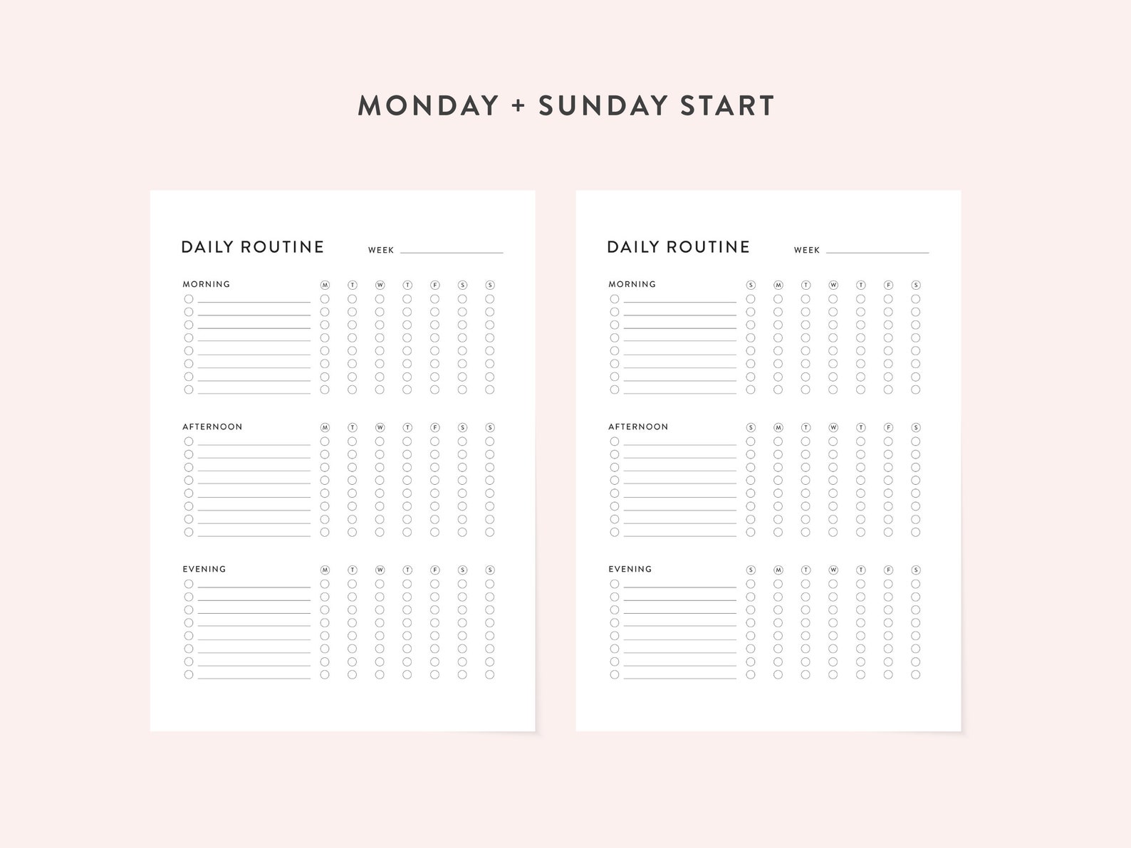 Printable Daily Routine Tracker, Fillable Daily Planner, Routine ...