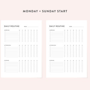 Printable Daily Routine Tracker, Fillable Daily Planner, Routine ...