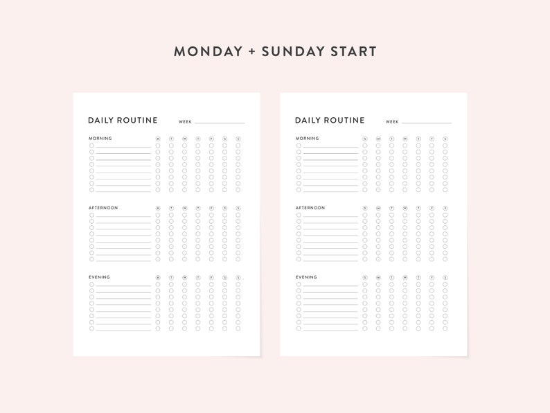 Printable Daily Routine Tracker, Fillable Daily Planner, Routine ...
