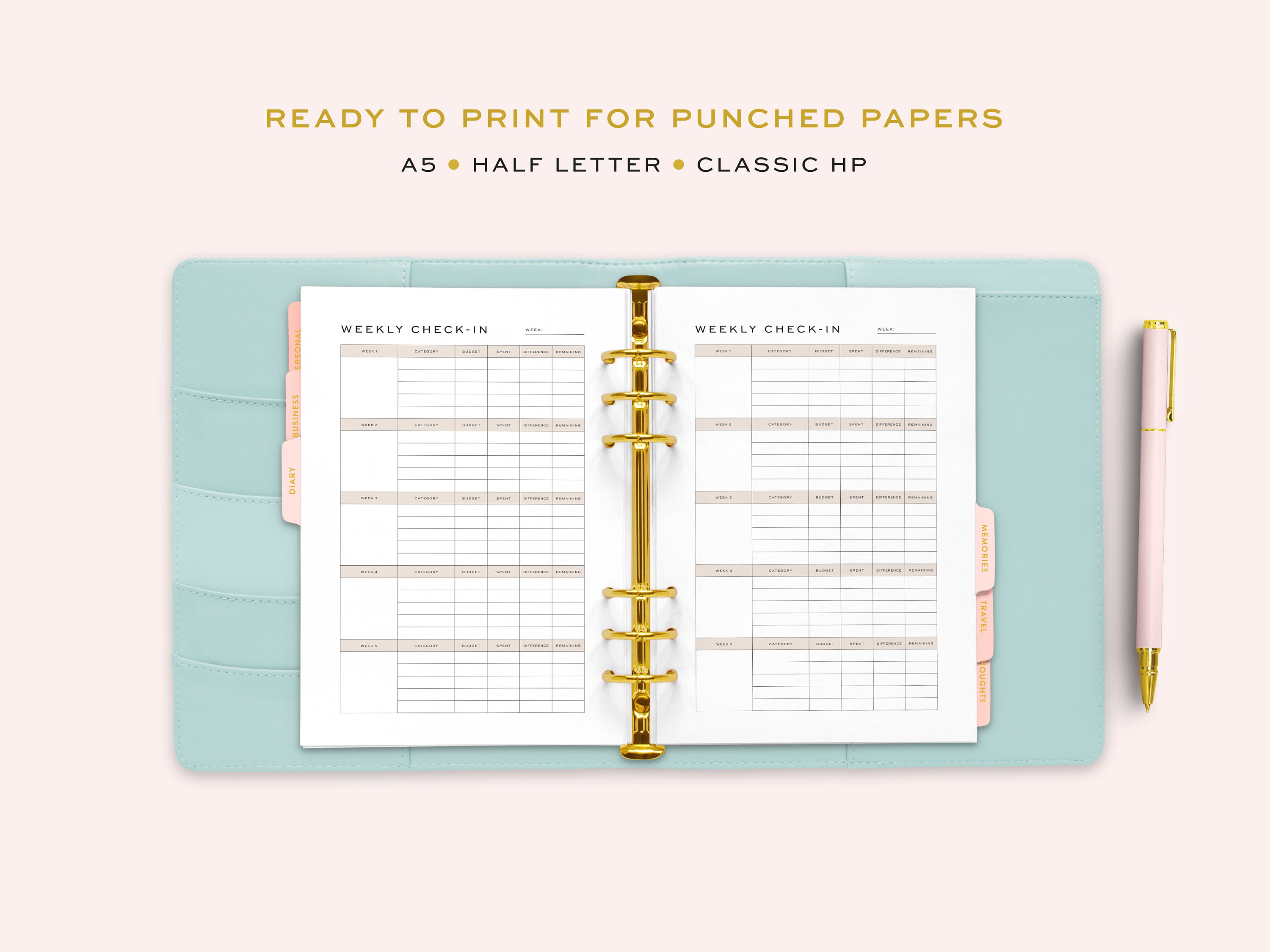 Printable Weekly Check-in Template, Fillable | Undated Weekly Check-in ...