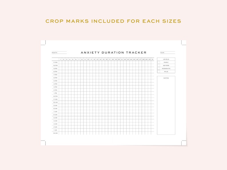 Printable Anxiety Trackers Monthly Anxiety Relief Worksheet - Etsy