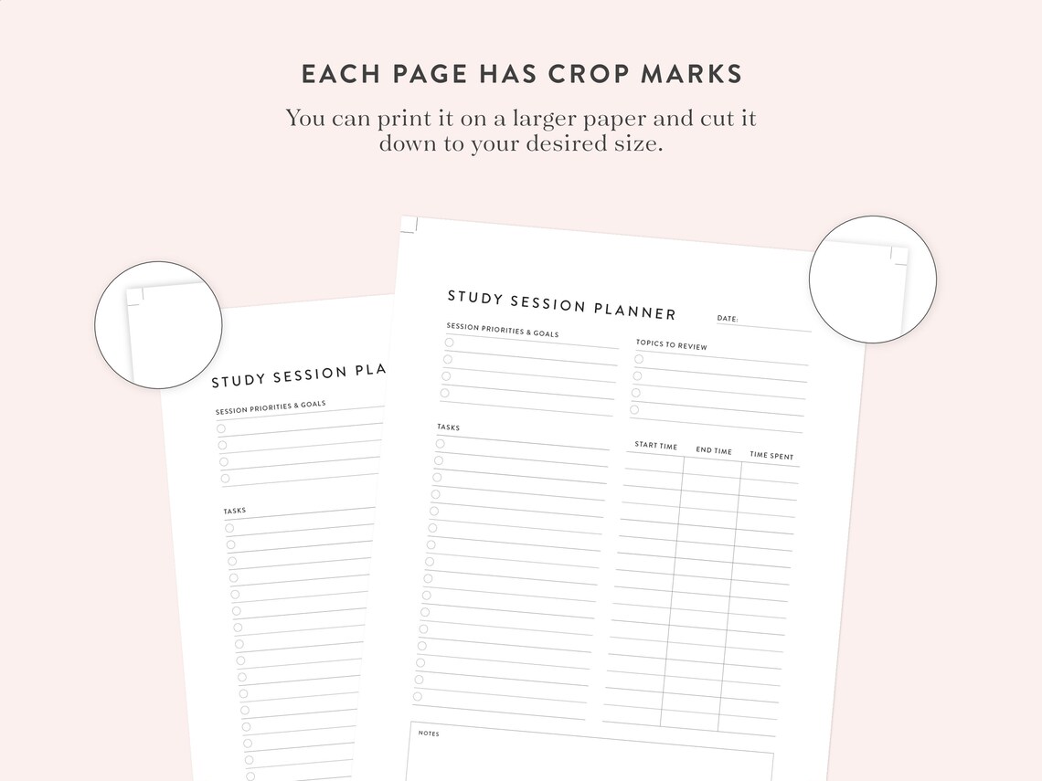 Printable Study Session Planner Student Session Organizer - Etsy UK