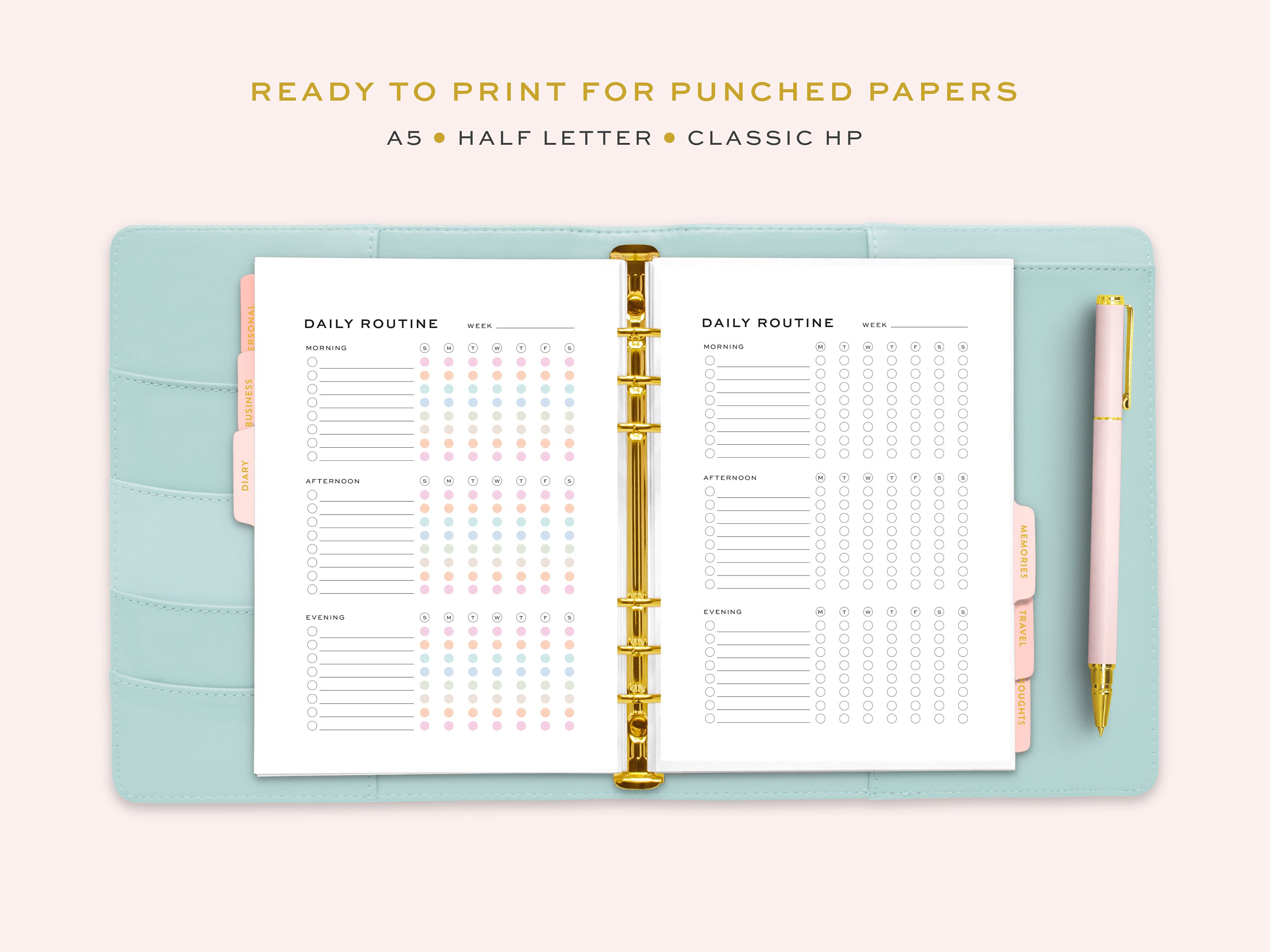 Printable Daily Routine Tracker Fillable Daily Planner - Etsy UK