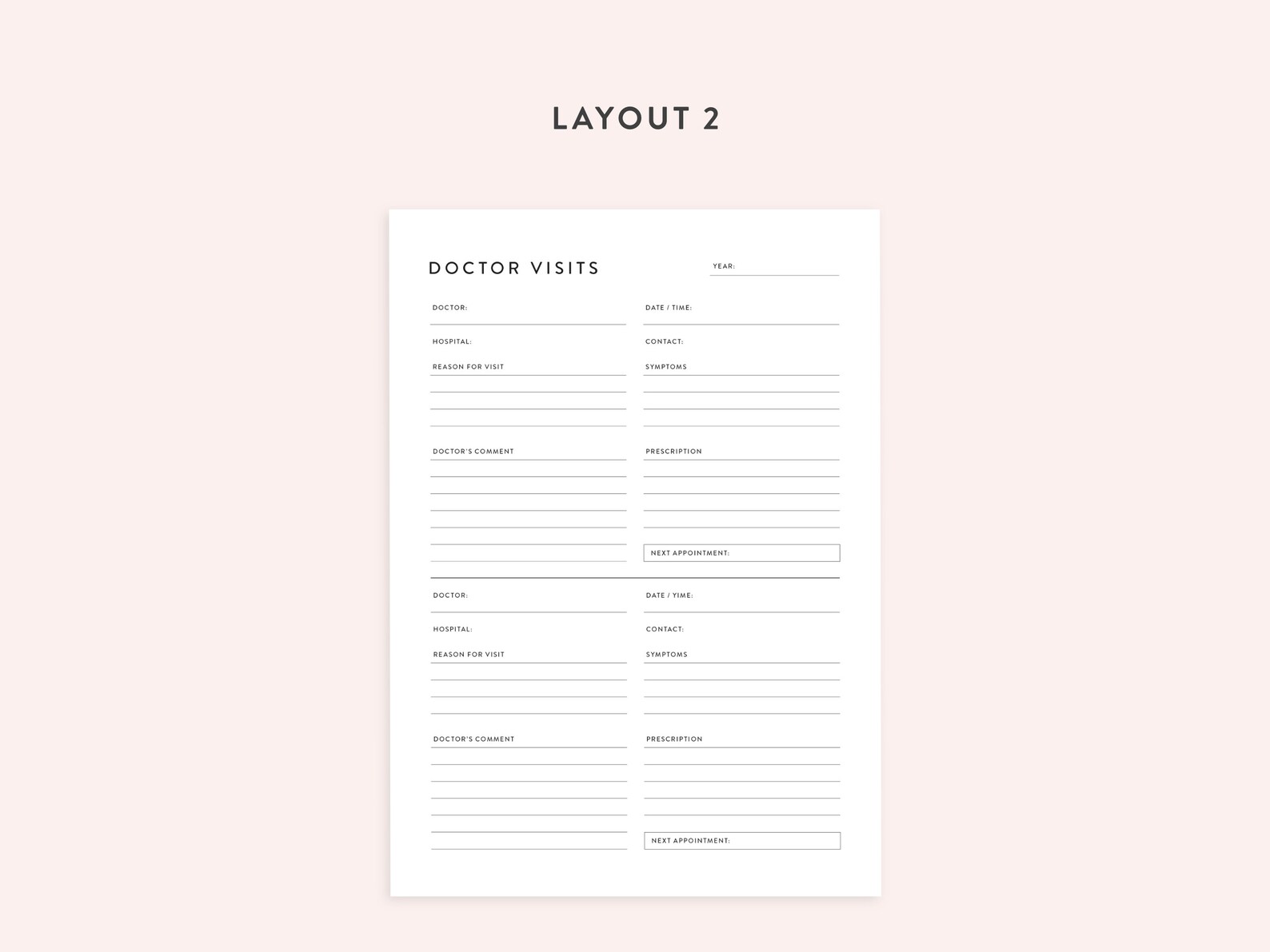 Printable Doctor Visit Notes Doctor Visit Tracker Health - Etsy