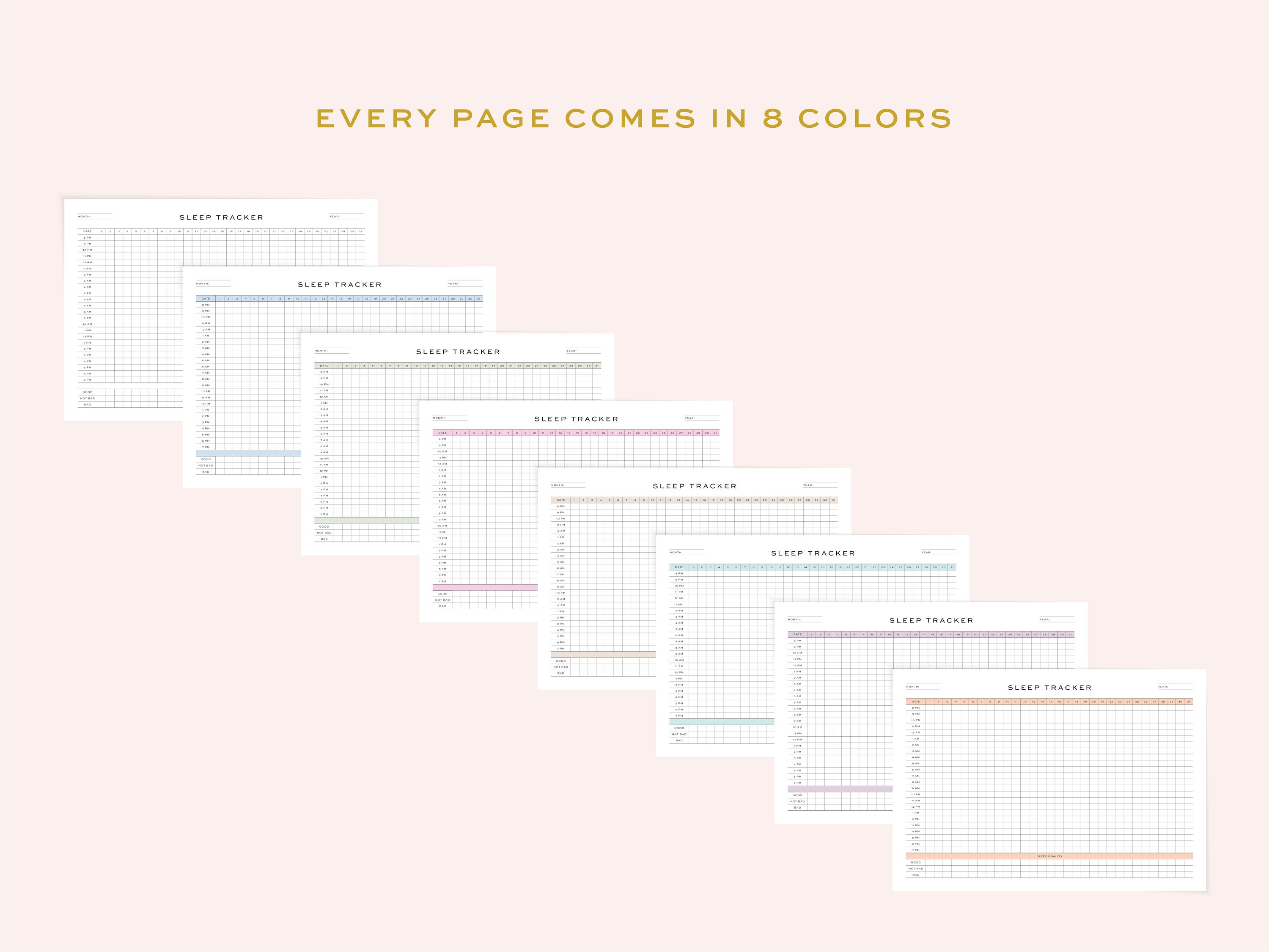 Printable Sleep Tracker Fillable Monthly Undated Sleep - Etsy Australia