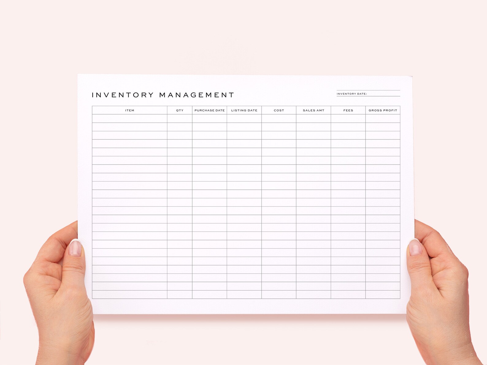 Printable Inventory Management Template, Small Business Inventory ...