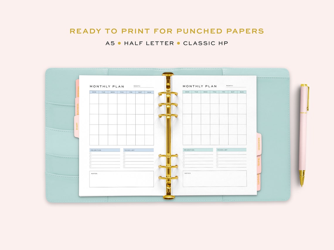 Printable Monthly Work Planner Fillable Minimal Monthly - Etsy