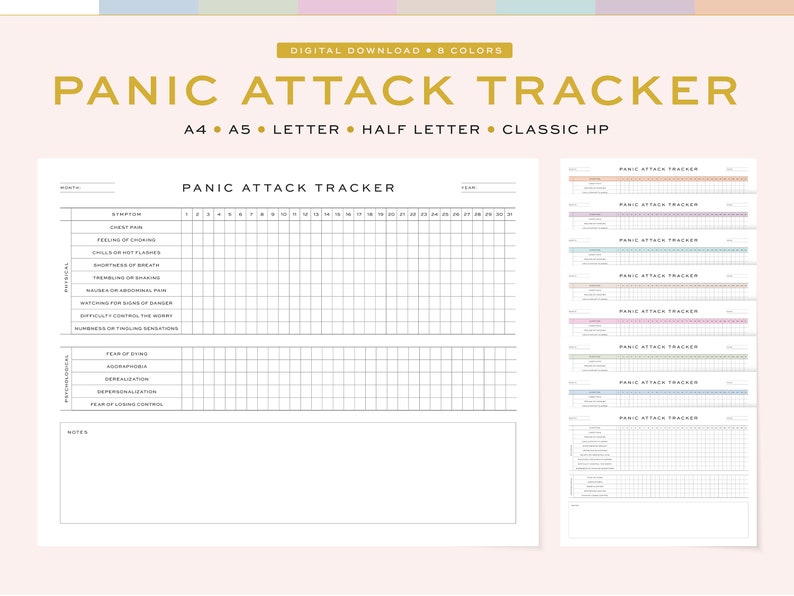 Printable Panic Attack Tracker Fillable Panic Attack - Etsy